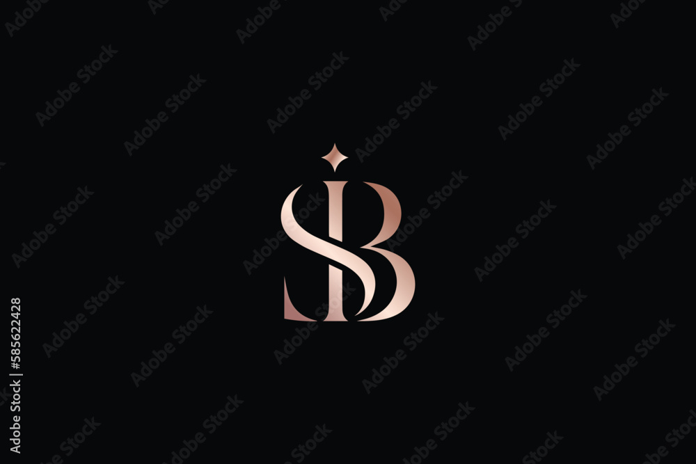 SIB letter minimal with golden typography minimal brand logo design ...