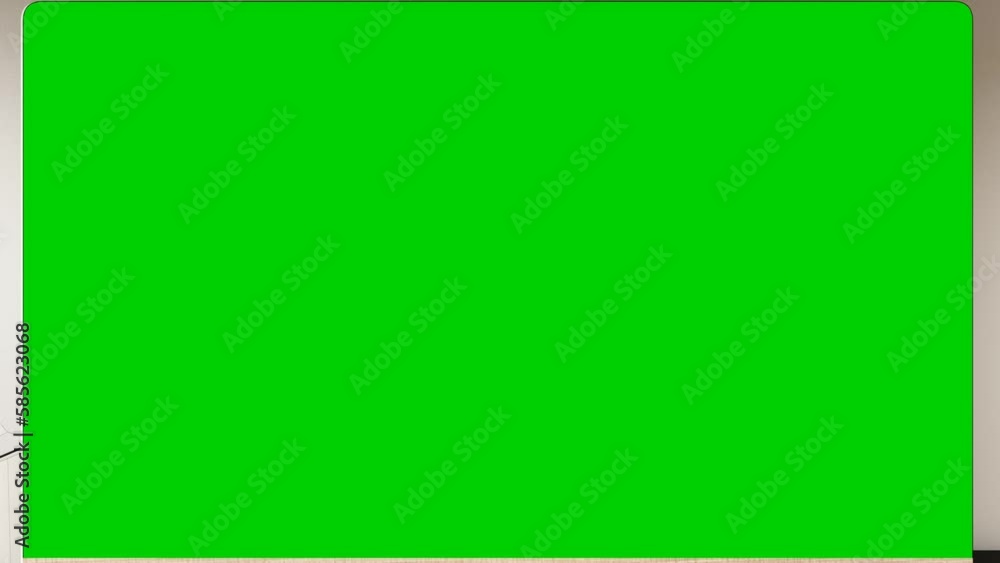 Workplace. Desktop isolated blank screen chroma key or green screen ...