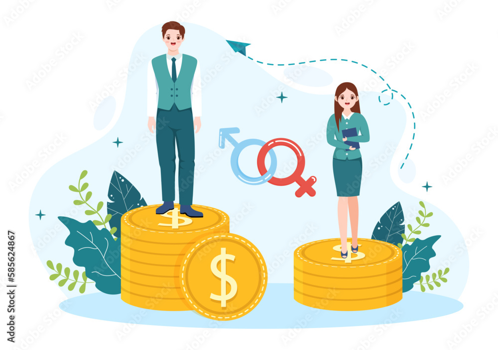 Sexism Illustration with Gender Inequality Between Men and Women in ...