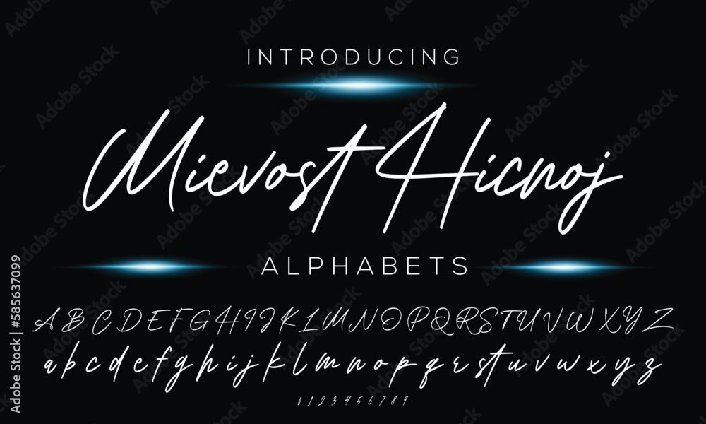 Hand drawn calligraphic vector mono line font. Distress signature letters. Modern script ...