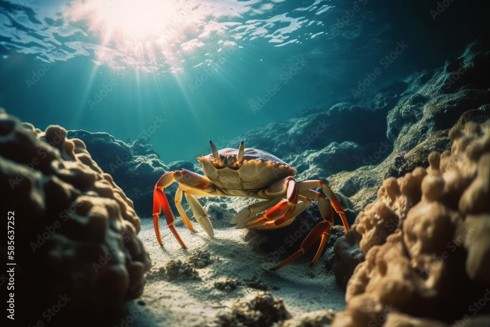 Exploring the Vibrant Coral Reef Ecosystem: A Closeup Look at Sunlit ...