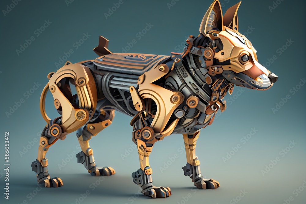 Futuristic Robot Dog. science fiction, Artificial Intelligence, 3d ...