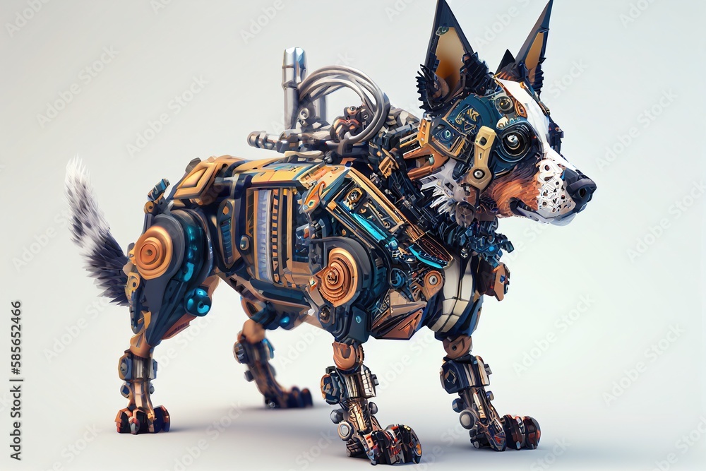 Futuristic Robot Dog. science fiction, Artificial Intelligence, 3d ...