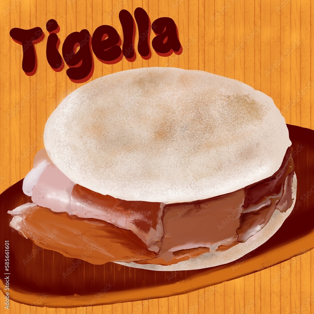 tigella with Parma ham - typical Italian dish recipe - ideal for sites ...
