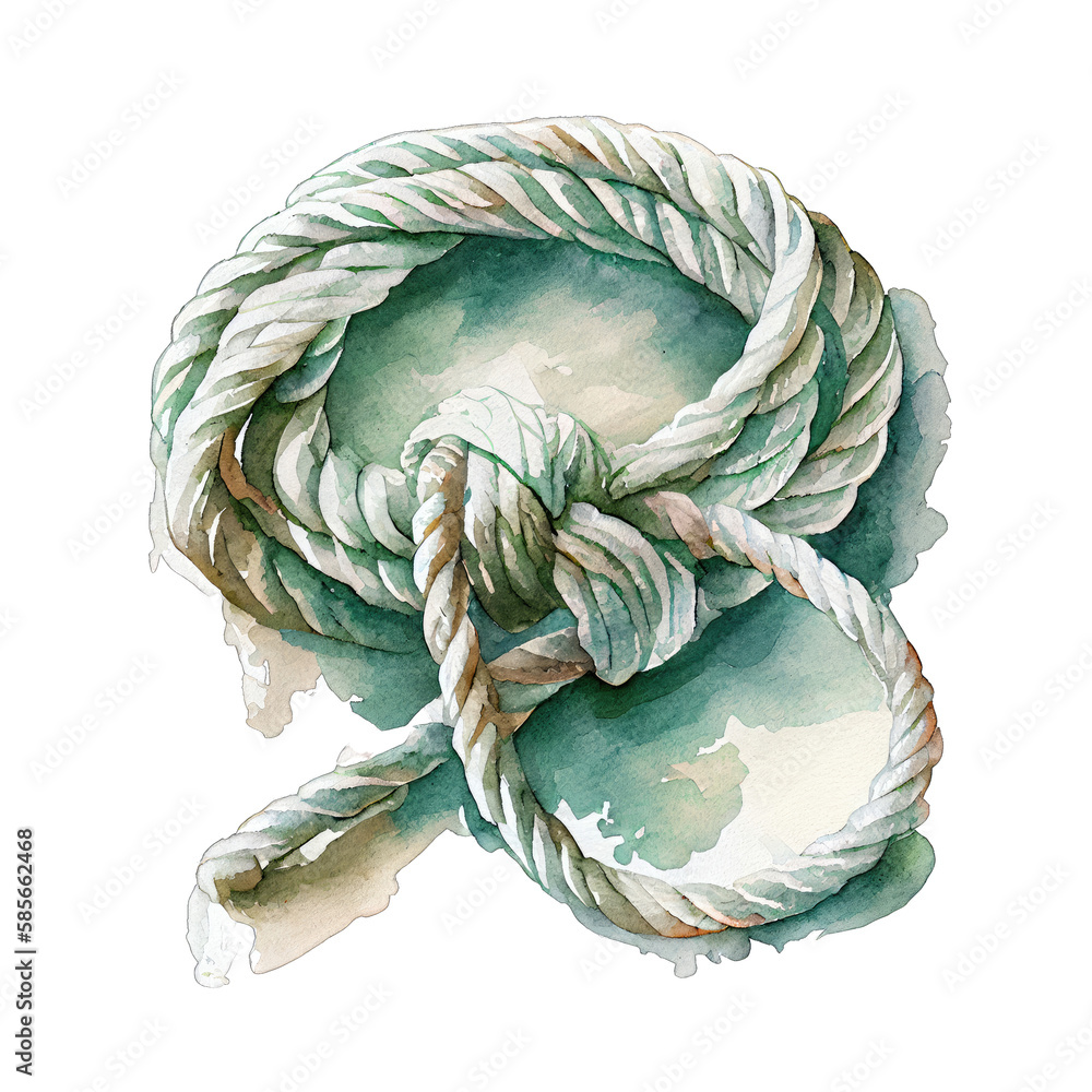 Watercolor clipart of a Rope. Transparent background. Generative AI ...