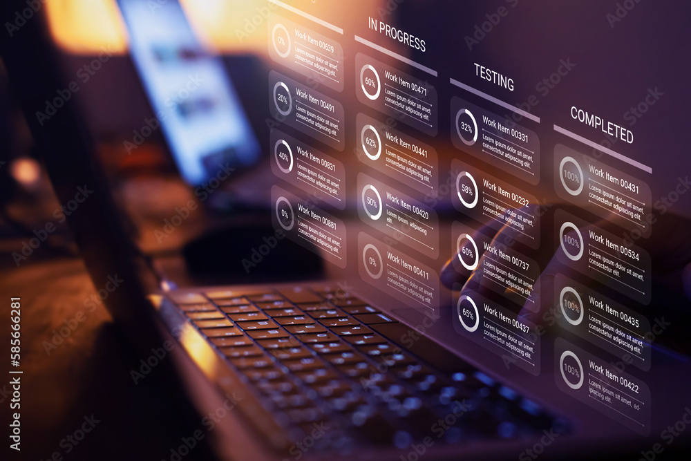 Kanban concept, Agile software development Stock Photo | Adobe Stock