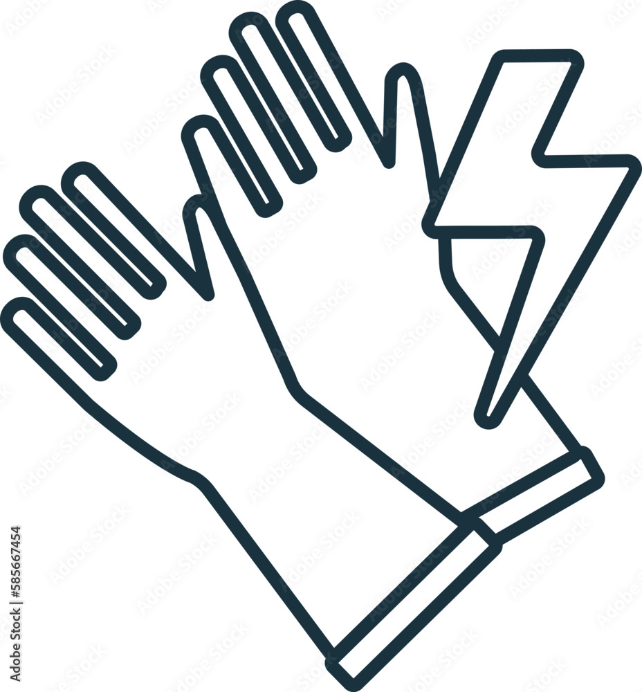 Electrical Gloves line icon. Monochrome simple Electrical Gloves ...