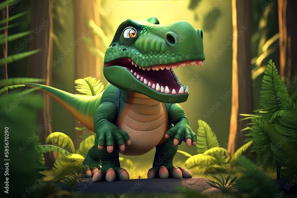 Roar with Laughter: Meet the Tyrannosaurus T. rex Cartoon Character in ...
