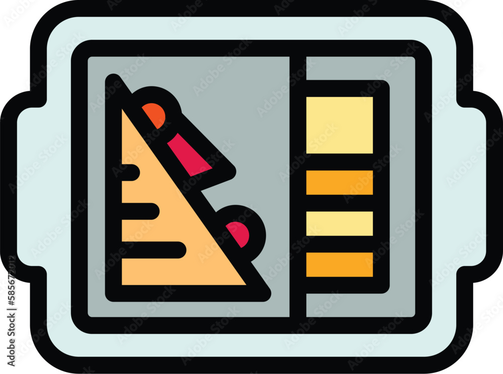 Tray lunch icon. Outline tray lunch vector icon for web design isolated ...