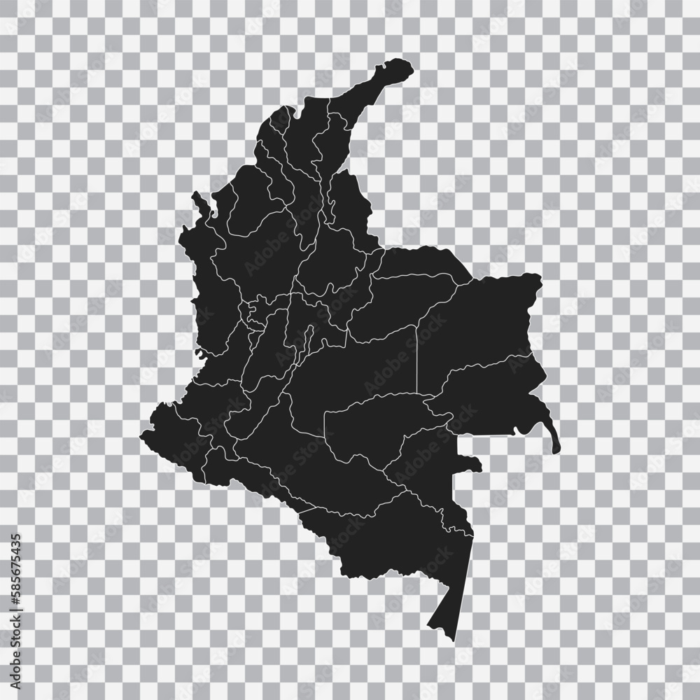 Political map of the Colombia isolated on transparent background ...
