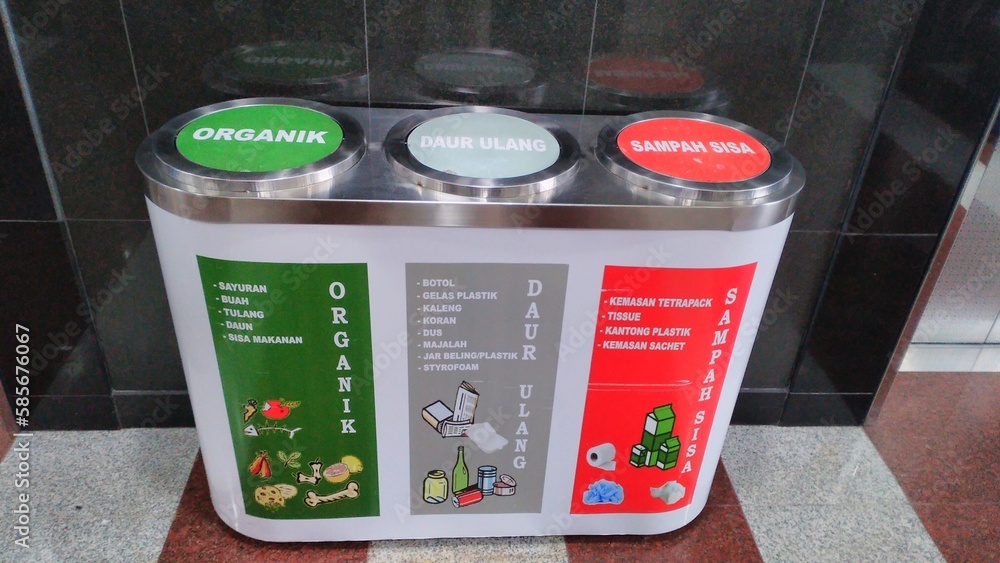 bins that can sort organic waste, B3 waste and plastic waste. at the ...