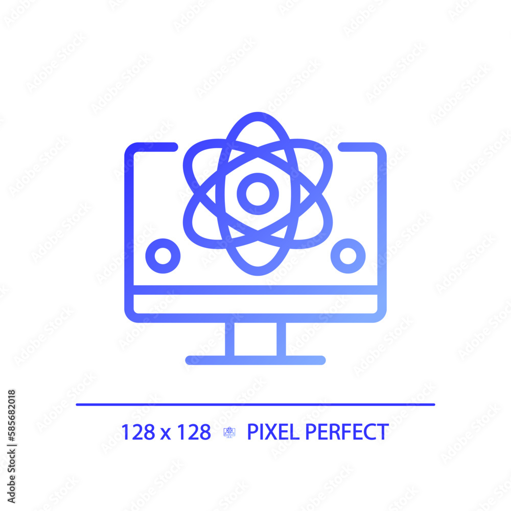 Computer science and STEM pixel perfect gradient linear vector icon ...