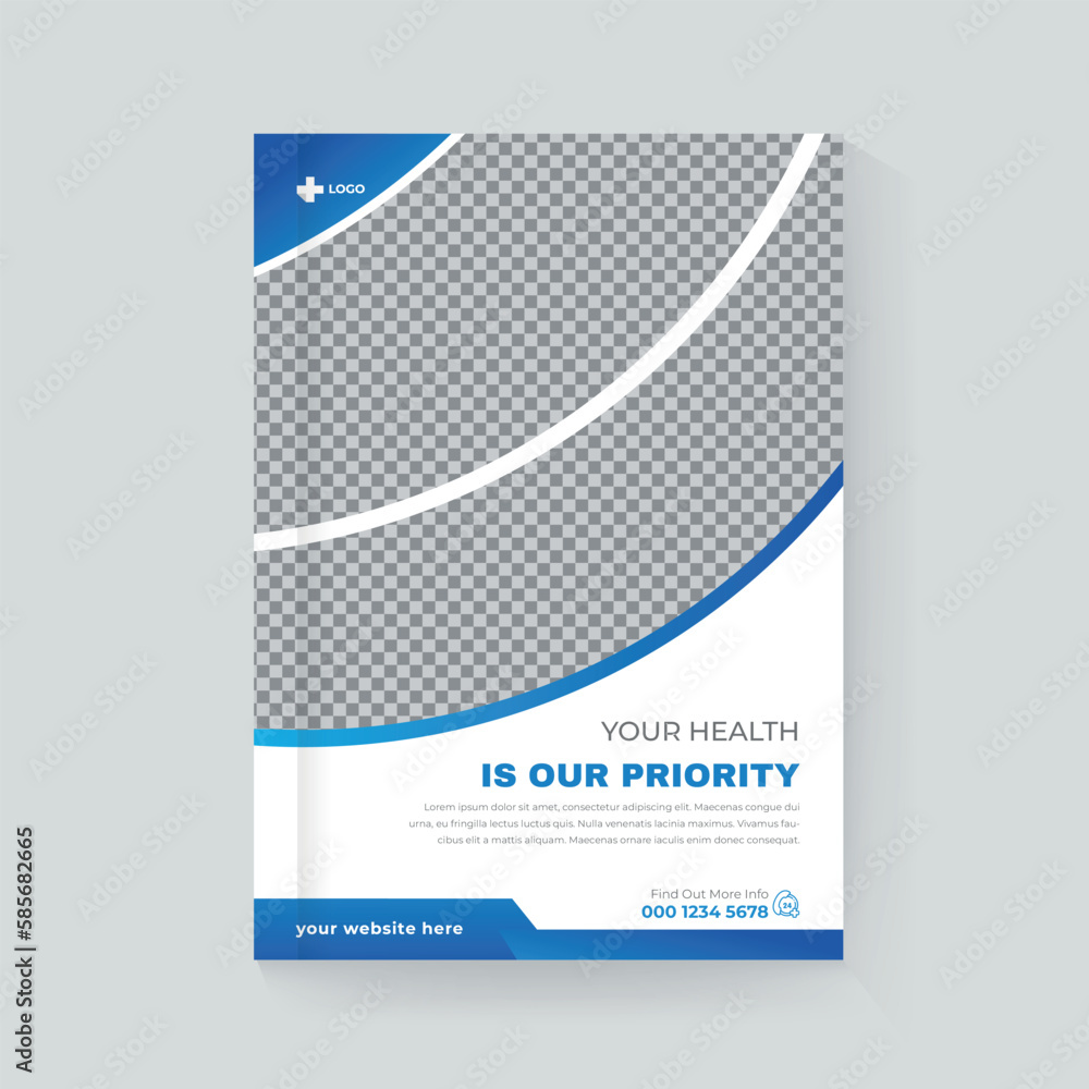Medical flyer Layout template, brochure background. Vector design. A4 ...