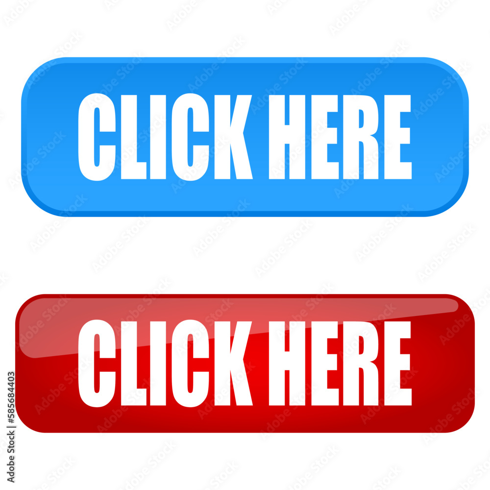 click here button. click here square 3d button Stock Vector | Adobe Stock