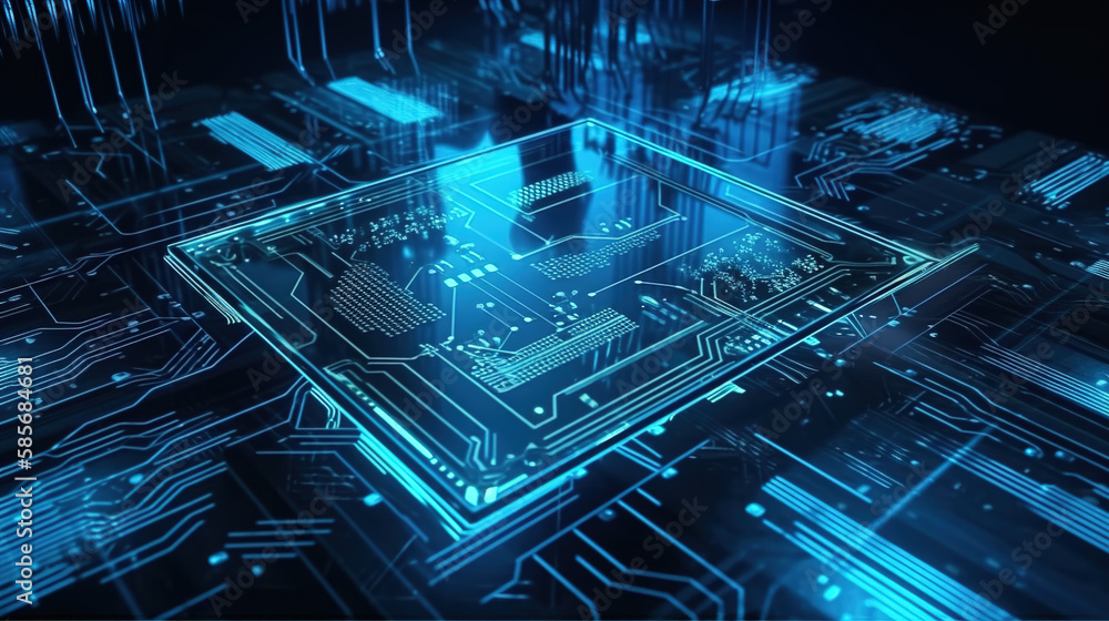 abstract technology background with central processing unit - CPU ...