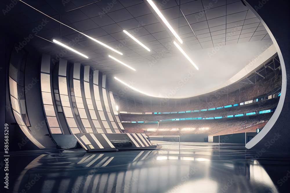Modern luxury VIP room in a futuristic soccer stadium (Generative AI ...
