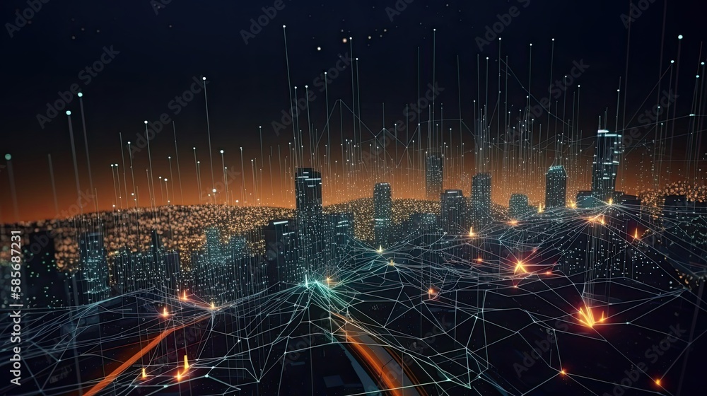 Abstract dot points connections illustration background transformation ...