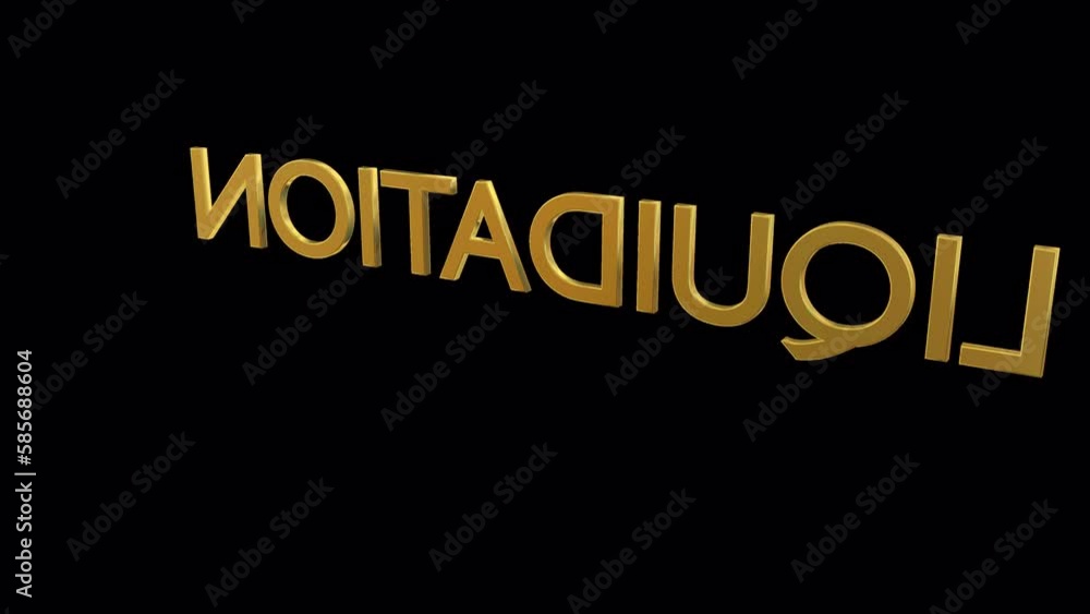 Animated rotating around three dimensional golden text or word ...