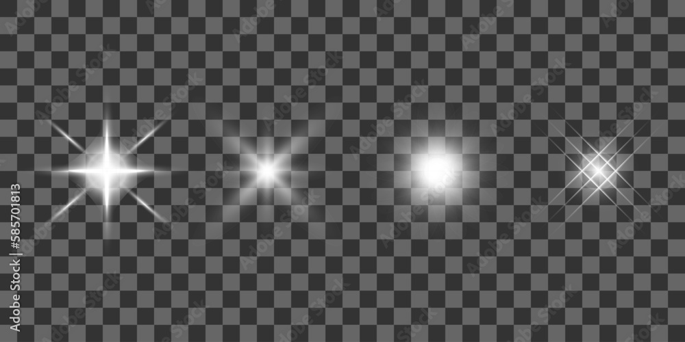 Realistic glow shine star collection. Set of beam effect Stock Vector ...