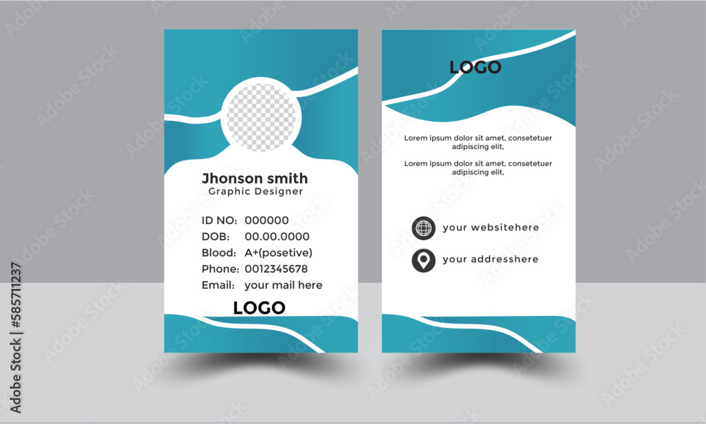 Modern simple and clean employee creative office id card design bundle ...