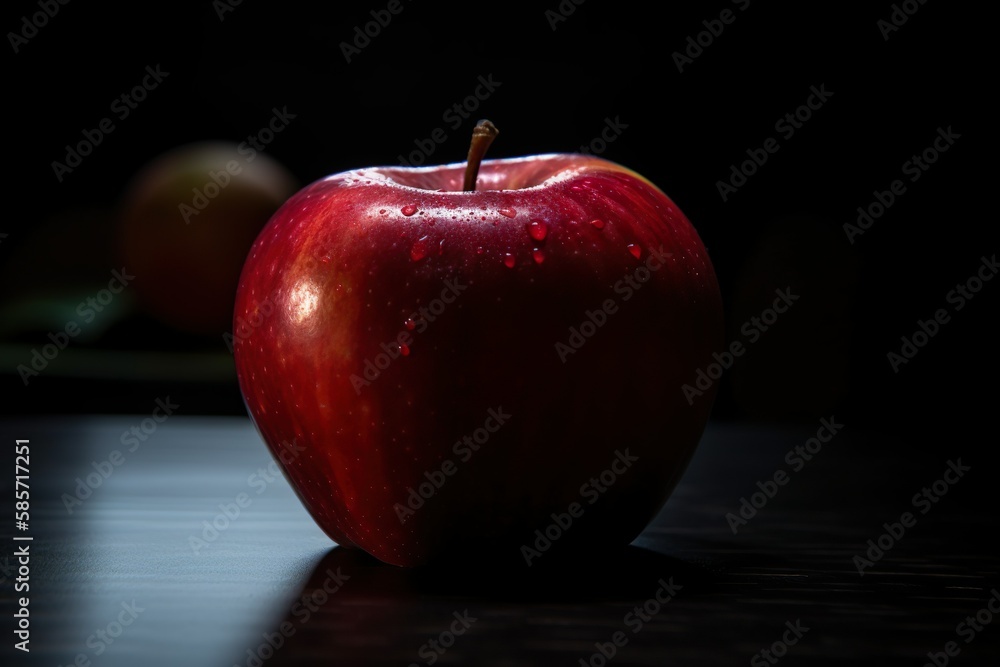 Red apple smooth and shiny, perfectly symmetrical - food products ...
