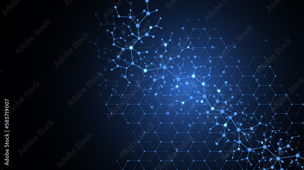 Molecular structure background. Science template wallpaper or banner ...