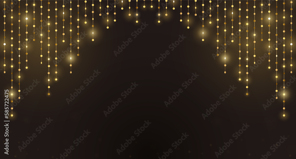 Background with gold sequins. Backdrop with a curtain of glowing ...