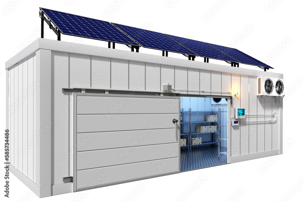 Cooling chamber. Industrial freezer. Industrial refrigerator. External ...