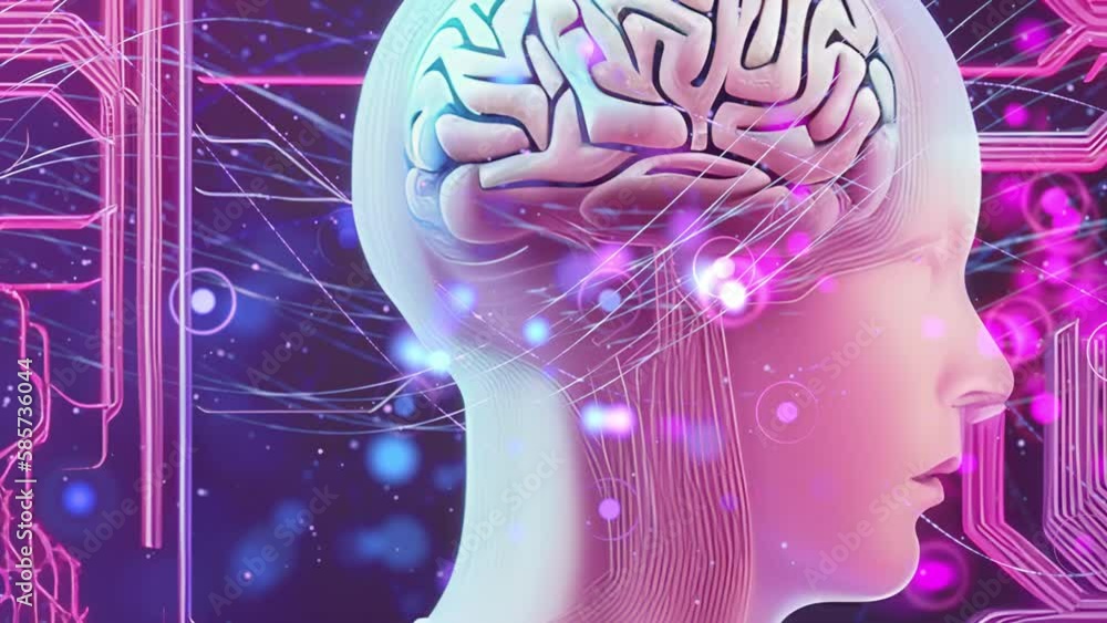 Artificial intelligence brain-computer interface Stock Video | Adobe Stock