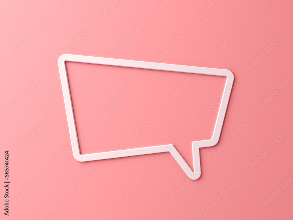 Blank white speech bubble social media notification frame isolated on ...