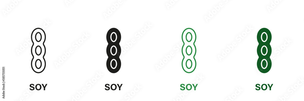 Soy Sign. Organic Healthy Nutrition Emblem. Soybean Edamame Forbidden ...