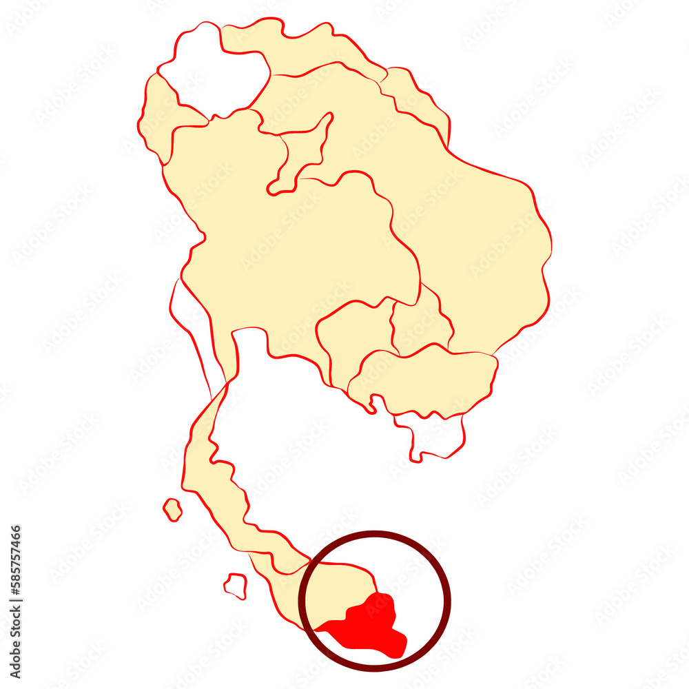 Map of Thailand in the past, in each period from King Rama 1 to 9 Stock ...
