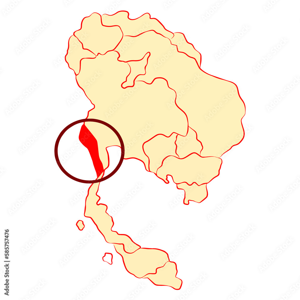 Map of Thailand in the past, in each period from King Rama 1 to 9 Stock ...