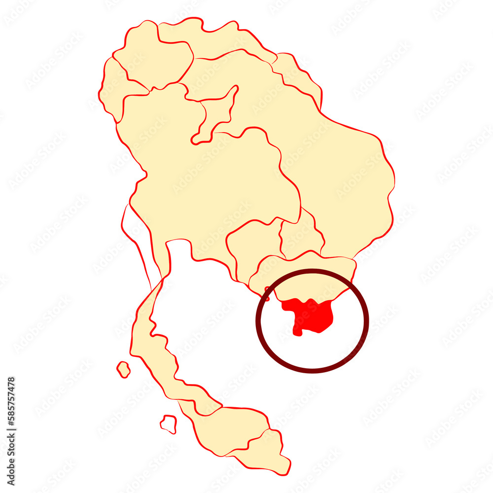 Map of Thailand in the past, in each period from King Rama 1 to 9 Stock ...