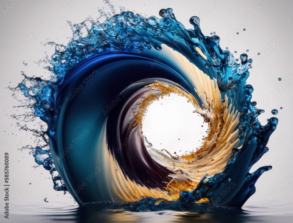 Radial spiral water splash background created with Generative AI ...