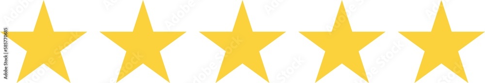 Five stars in png. Five yellow stars on transparent background. Quality ...