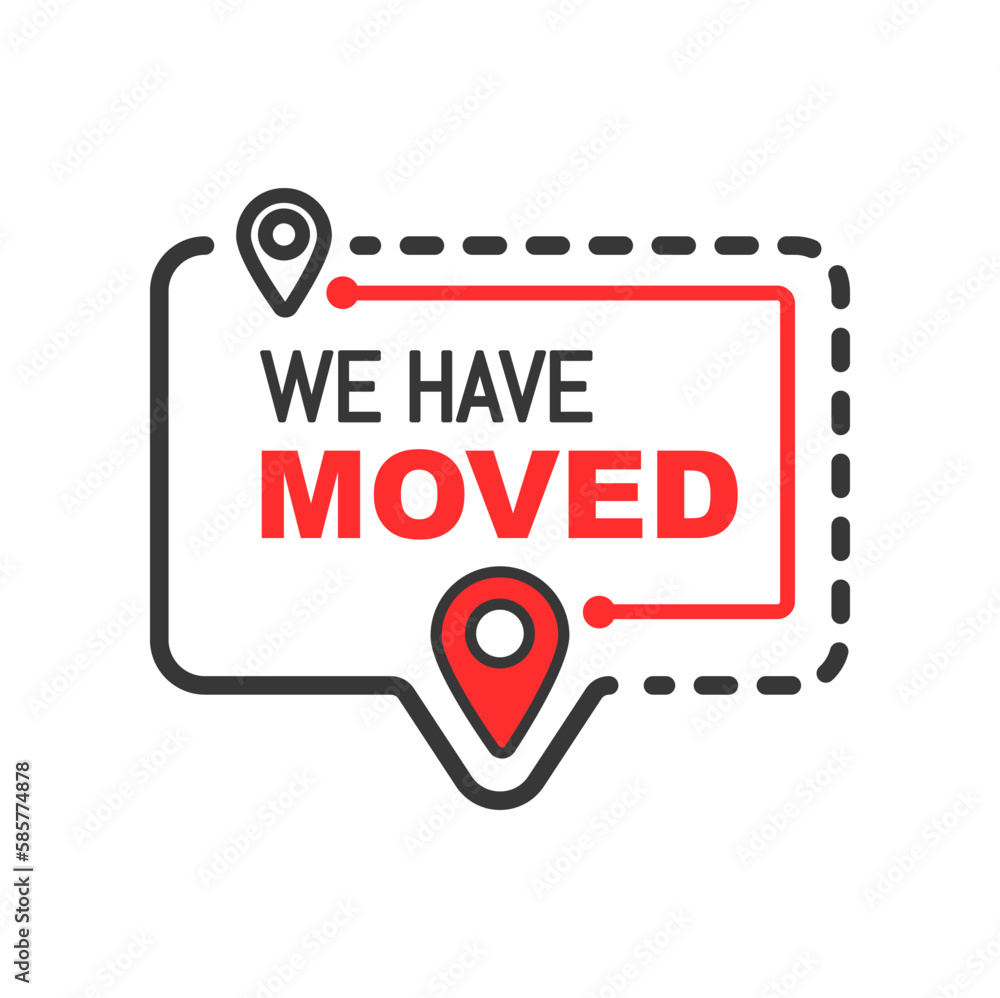 Have move vector icon of changed address navigation pins, new location ...