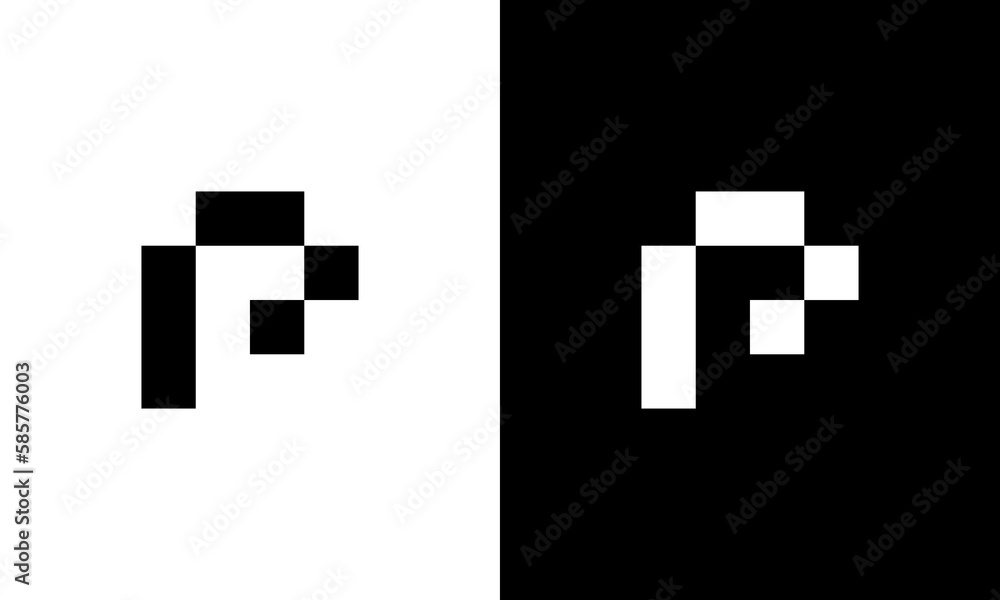 letter symbol P pixel art abstract modern logo Stock Vector | Adobe Stock