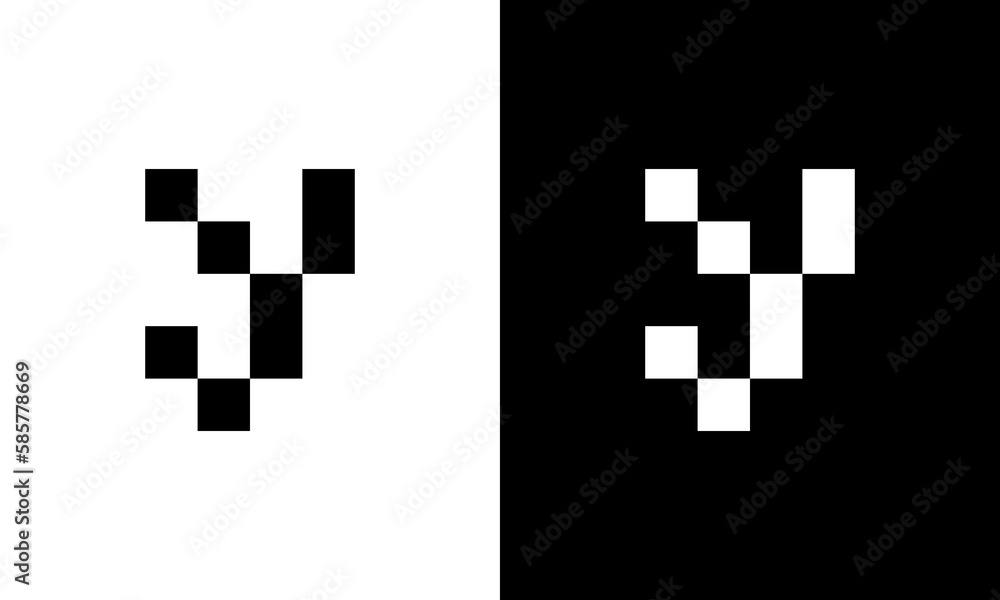 letter symbol Y pixel art abstract modern logo Stock Vector | Adobe Stock