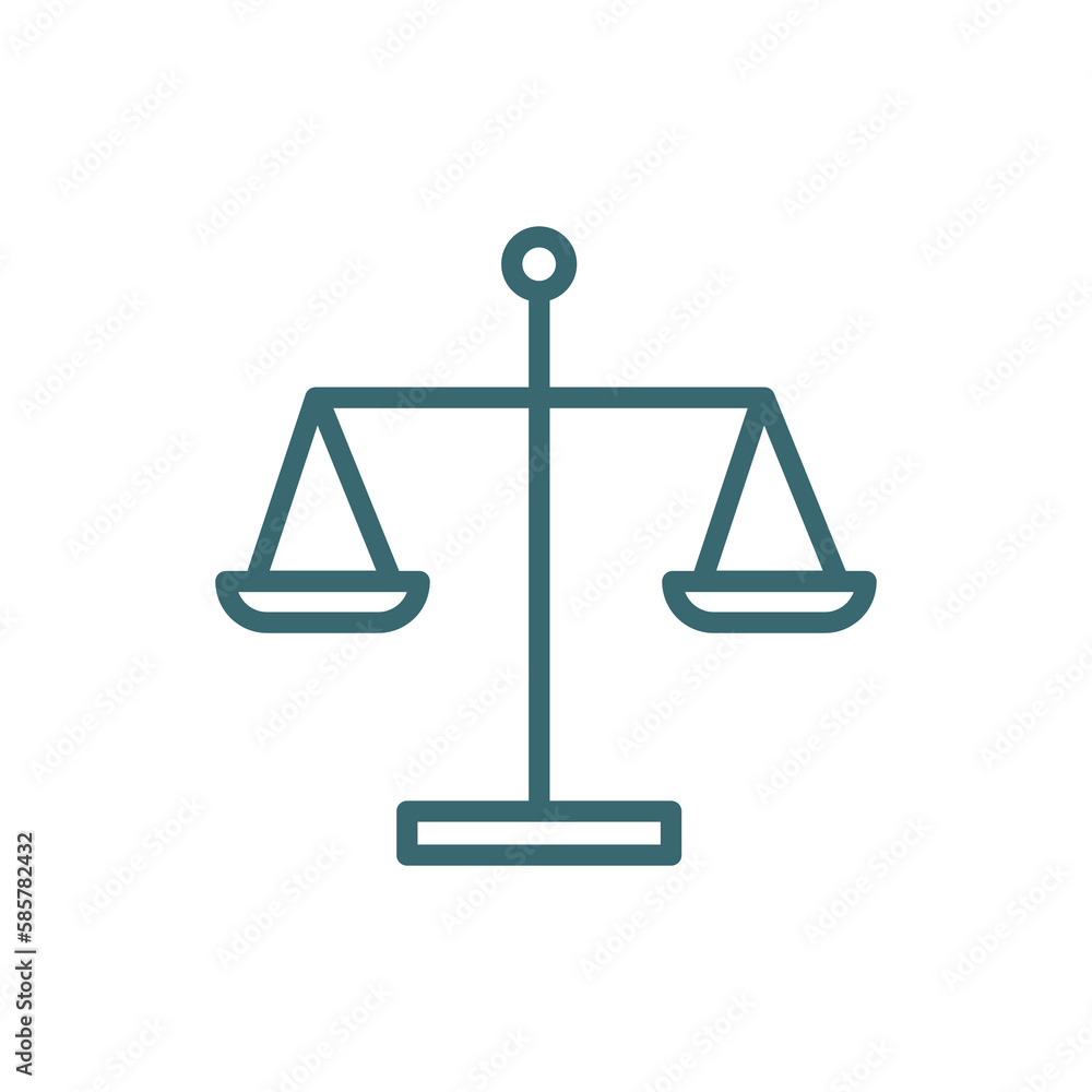 scale in balance icon. Thin line scale in balance icon from business ...