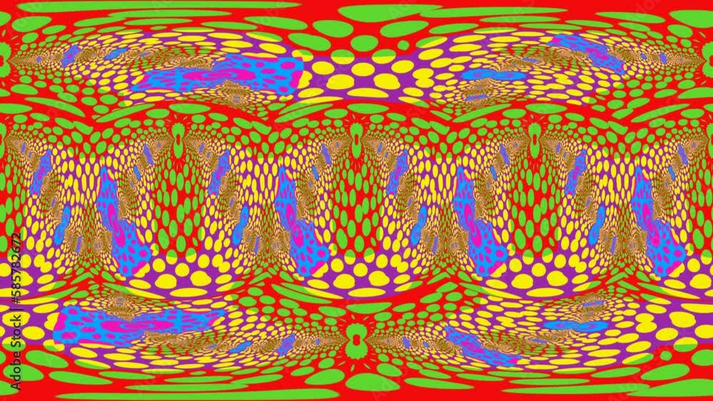 Seamless animation of rainbow kaleidoscope square and circles ...