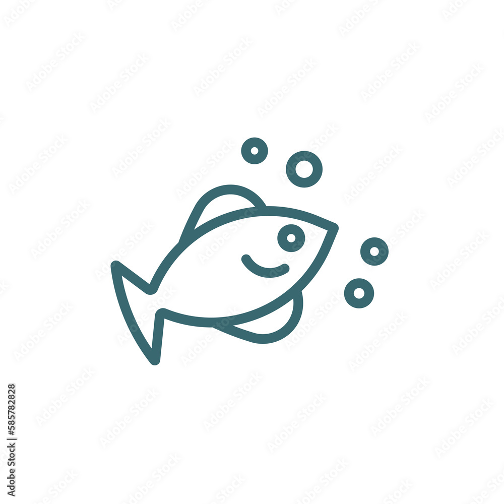 marine fish icon. Thin line marine fish icon from culture and ...