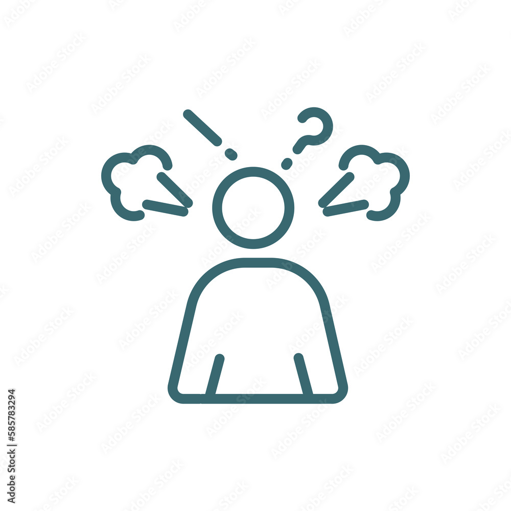frustrated human icon. Thin line frustrated human icon from feeling and ...