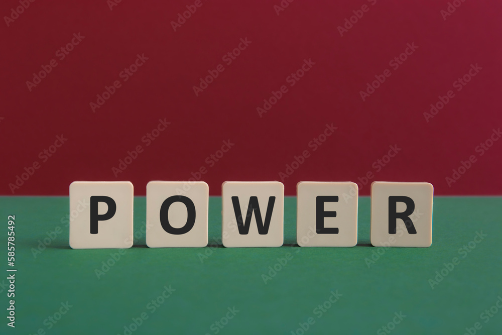 Word POWER written with leisure game tiles. Conceptual image ...