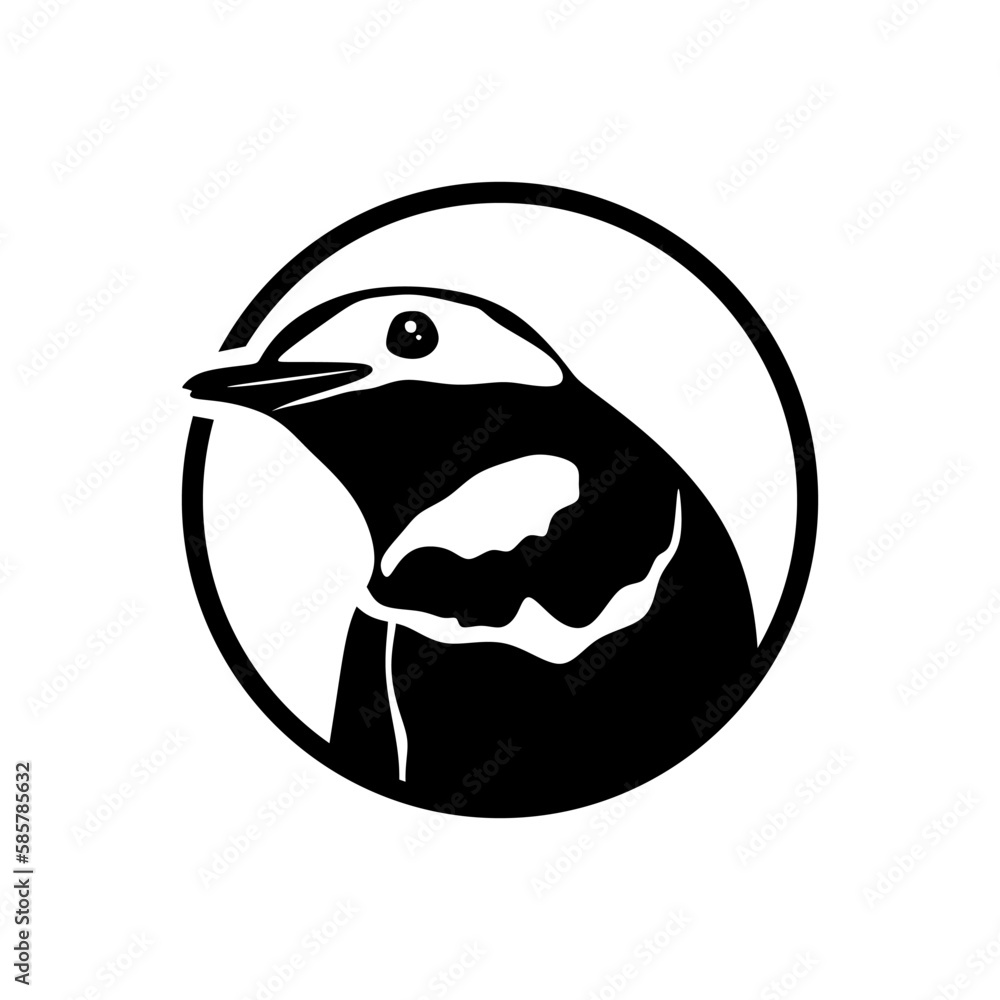 Poster Bluethroat bird head logo in circle shape – Tableau | Europosters