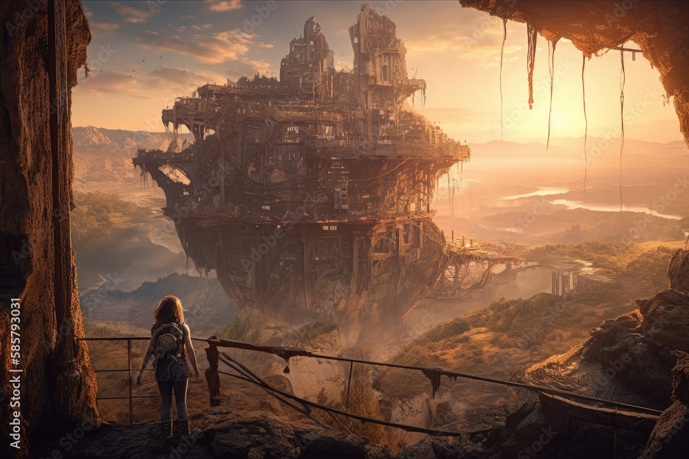 Epic Futuristic Battle: A Woman's View in Ultra-Realistic Sci-Fi Style ...