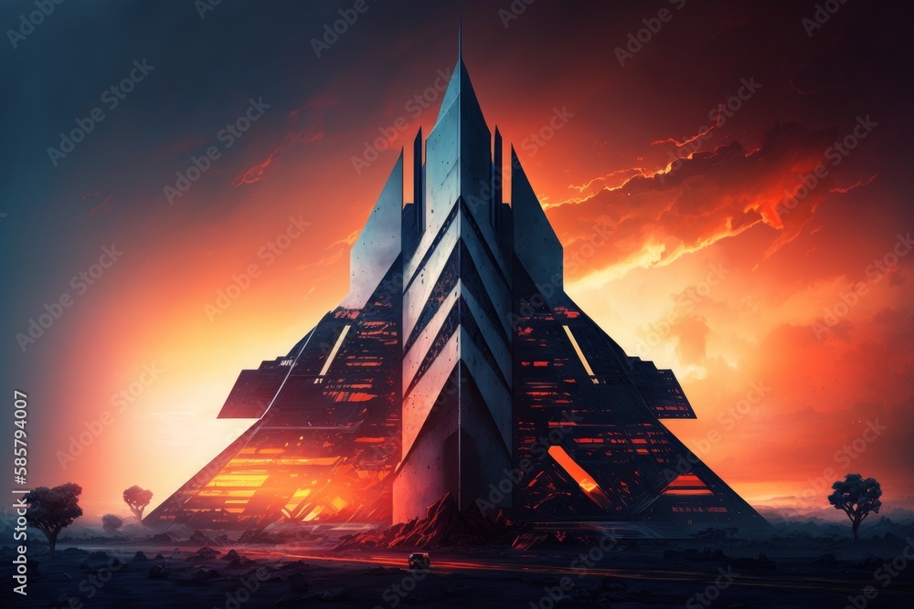 Creating a Visionary Structure: A Futuristic Skyscraper with Geometric ...