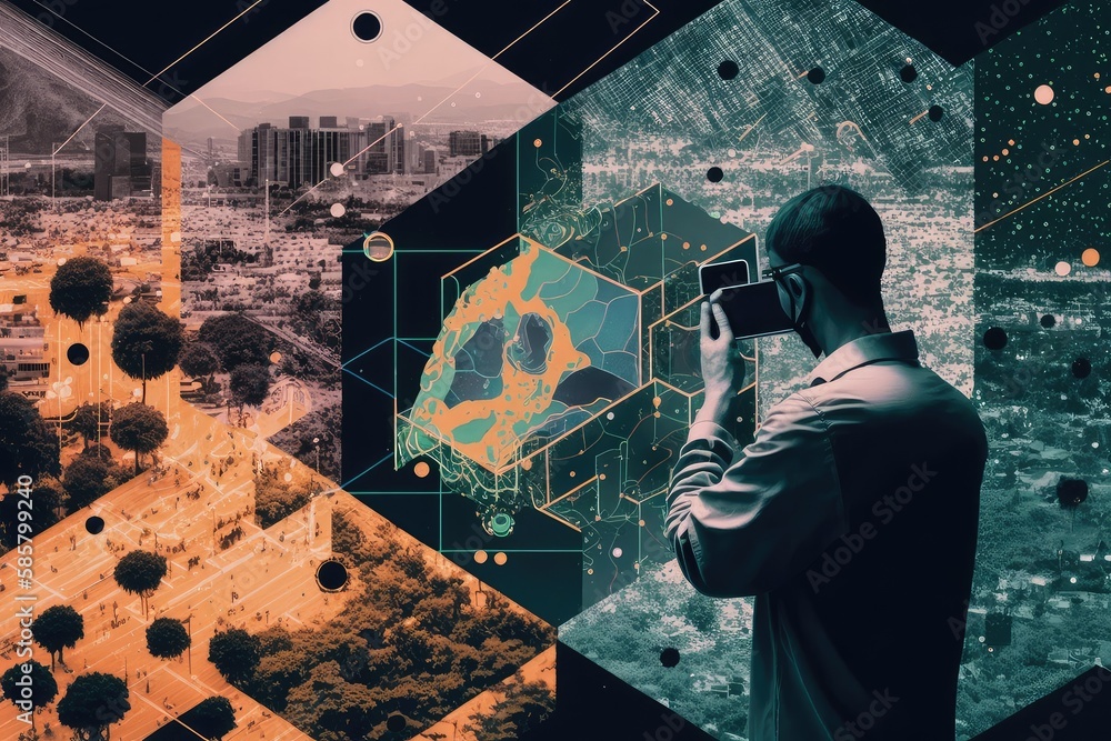 person, using machine learning to analyze satellite images for patterns ...