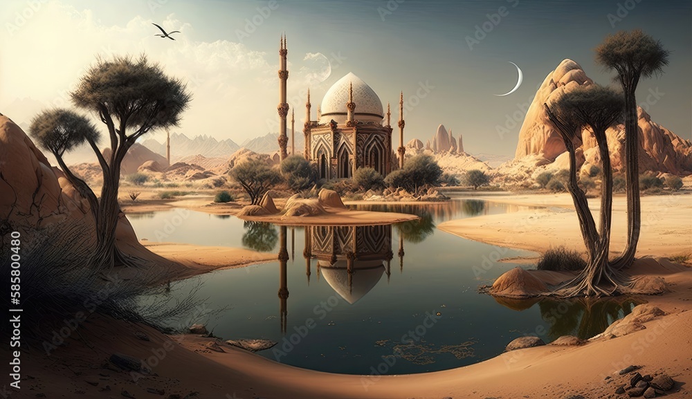 Islamic landscapes, a tapestry of breathtaking mountains, rolling hills ...