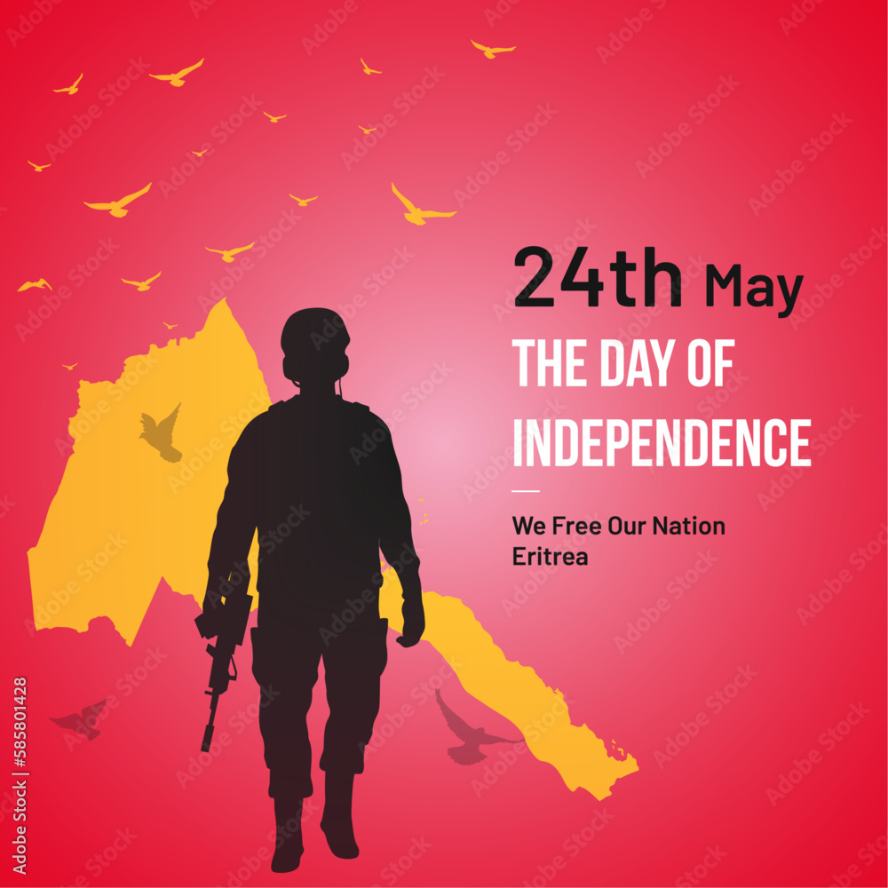 Eritrea Independence Day Social Media Post, Greeting Card, Vector ...
